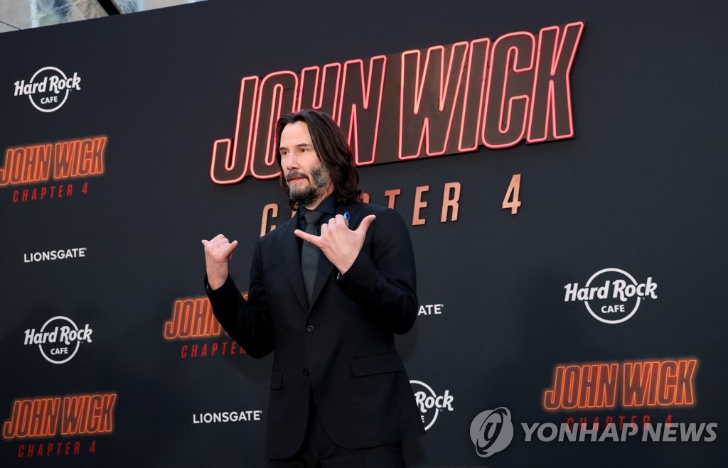 존 윅 4 시사회에 참석한 키아누 리브스 연합뉴스