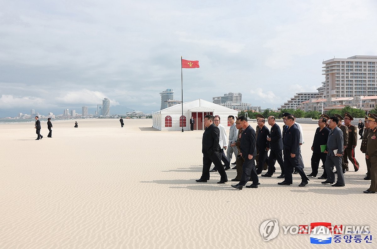 김정은 원산갈마해안관광지구건설사업 현지지도 연합뉴스